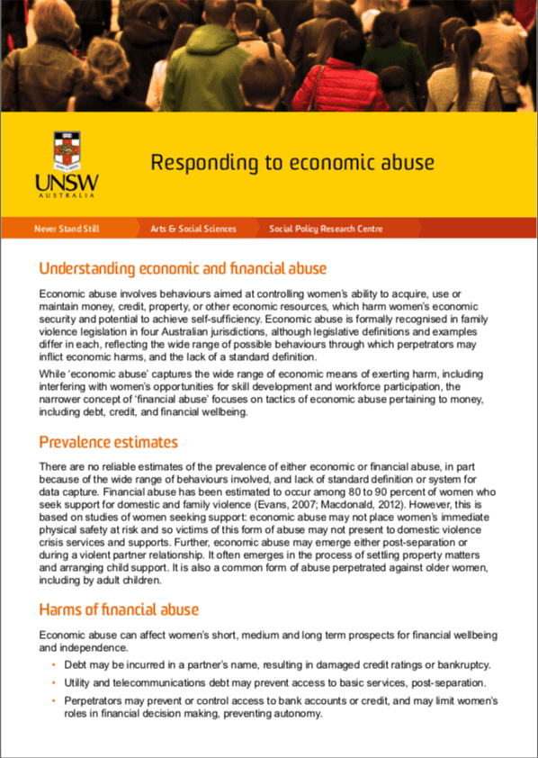 Responding to economic abuse - ANROWS - Australia's National Research ...