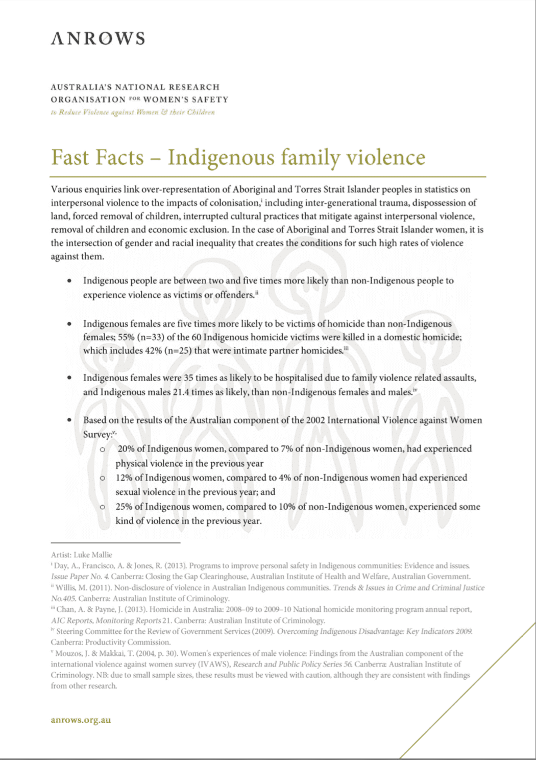 Fast facts: Indigenous family violence - ANROWS - Australia's National Research Organisation for ...