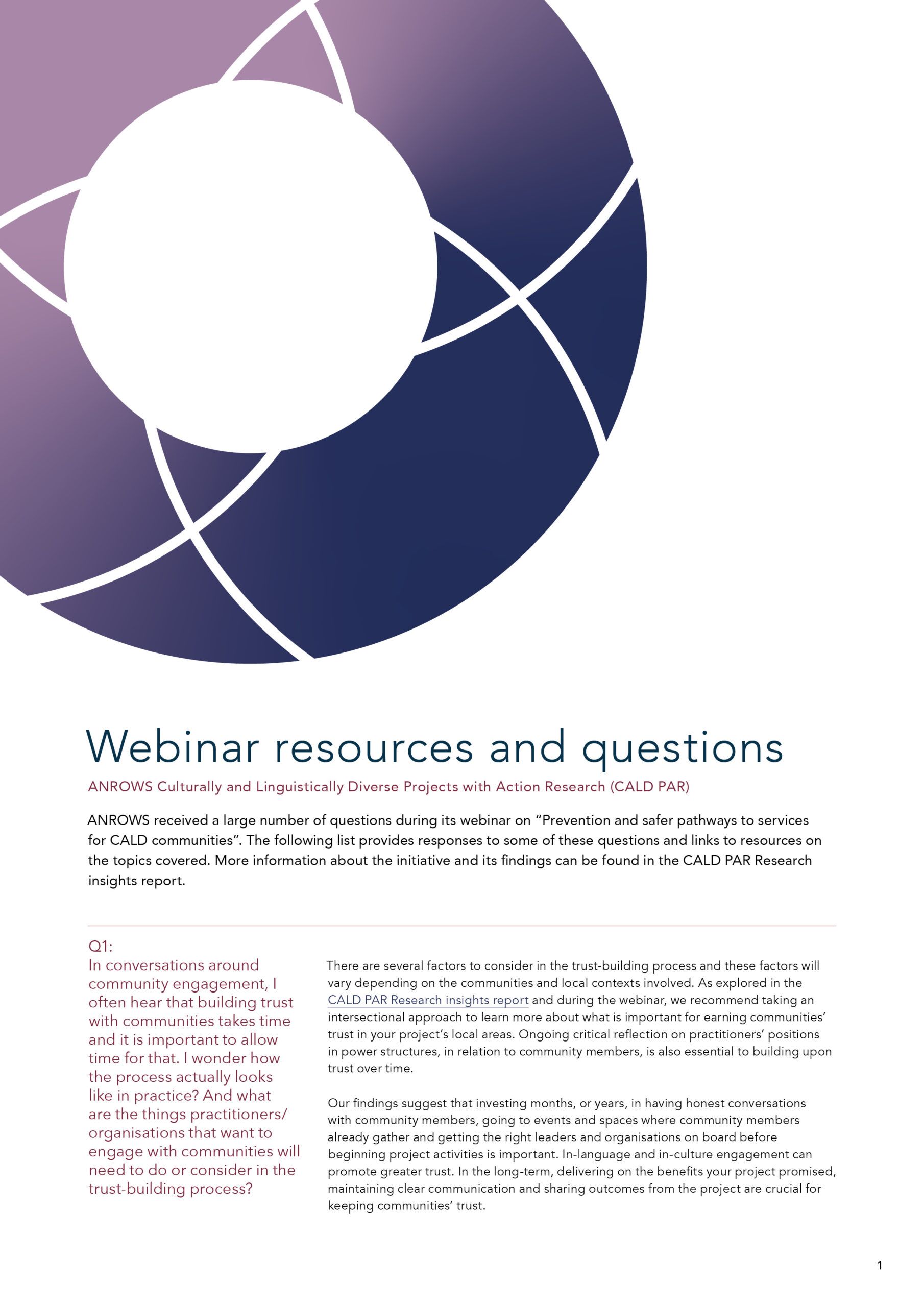 ANROWS Culturally and Linguistically Diverse Projects with Action ...