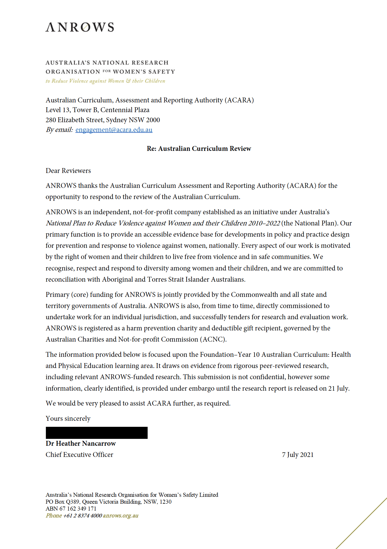 Australian Curriculum Assessment and Reporting Authority (ACARA ...