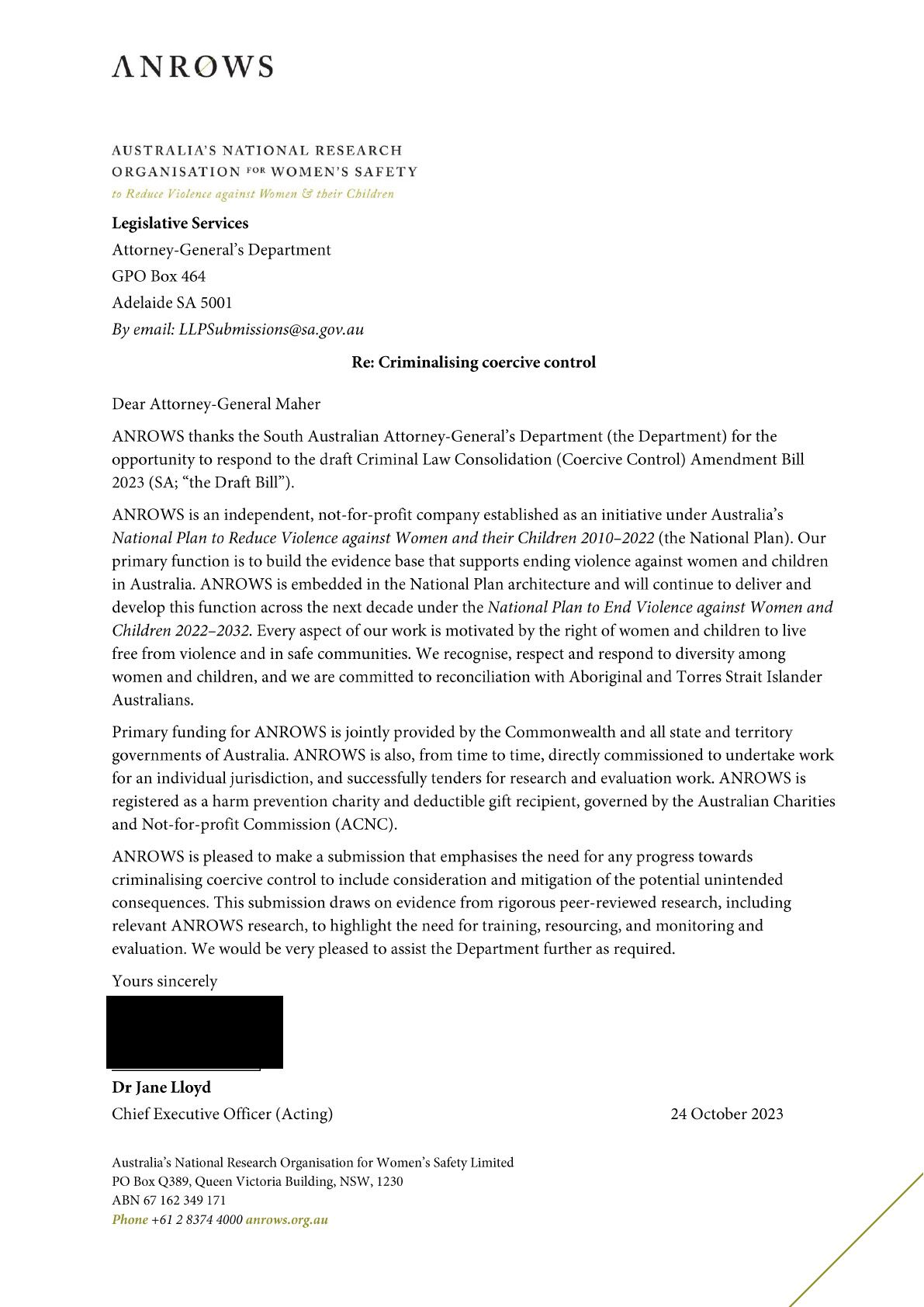 Criminalising coercive control: Attorney-General’s Department (SA ...